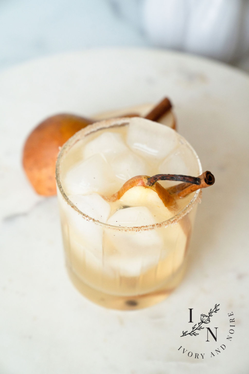 Pear and Orange Fizz Cocktail for Fall