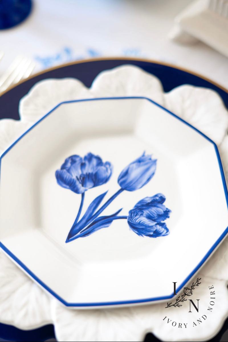 Spring Flower Table Setting with a Tulip Theme