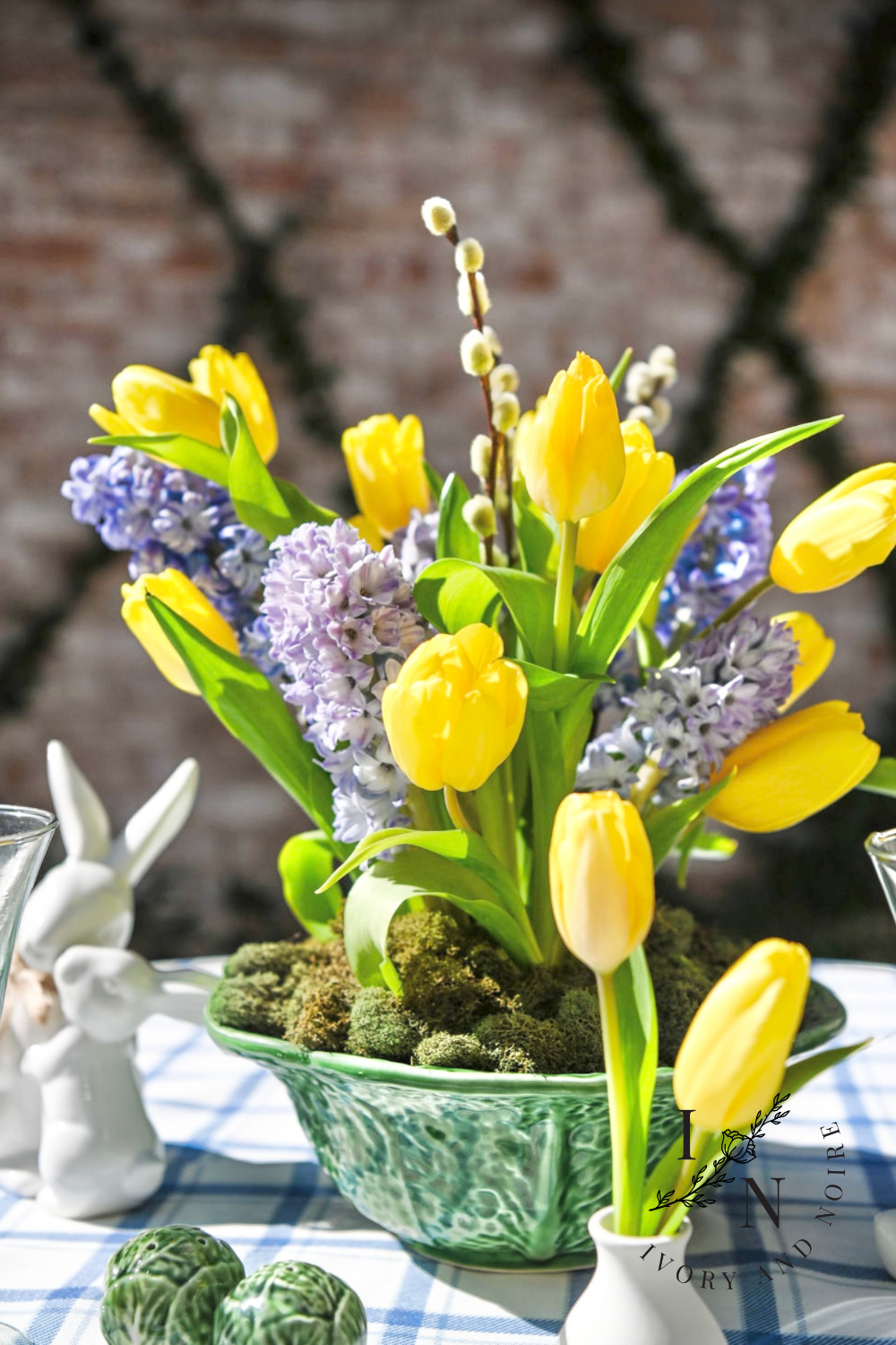 Yellow and Purple Spring Tulip Arrangement