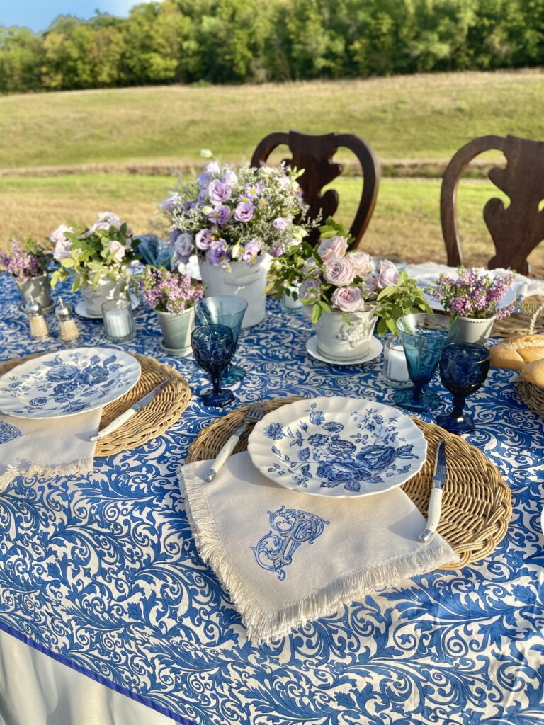 Provence Inspired Tablescape - French Themed Table Setting Ideas
