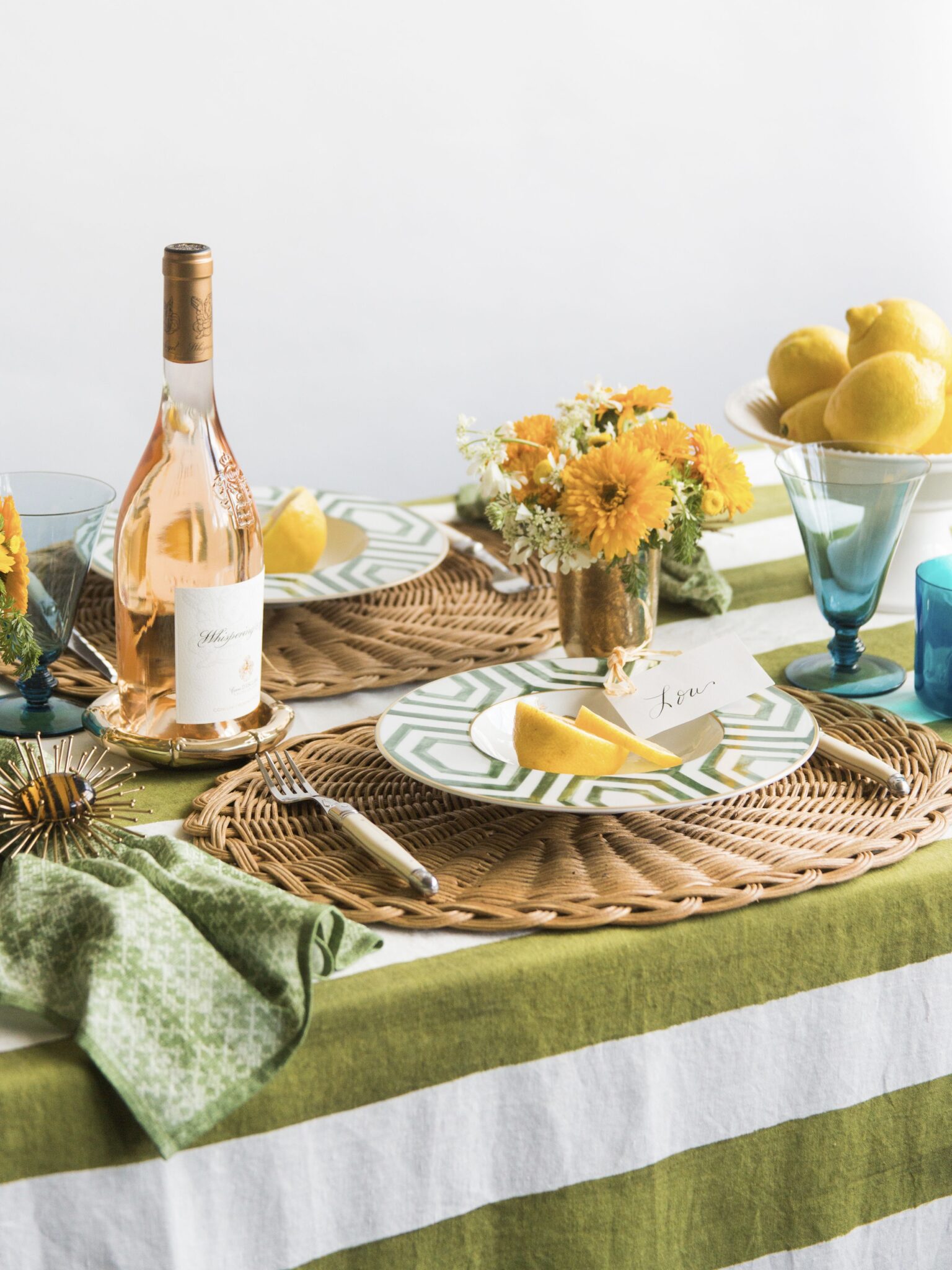 Delicate Capri Inspired Tablescape for Summer Events and Weddings