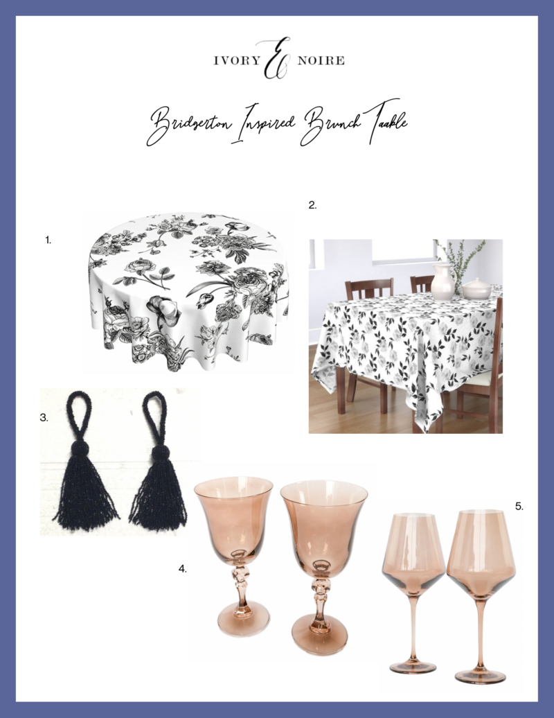 Bridgerton Themed Brunch Party Table Setting Idea