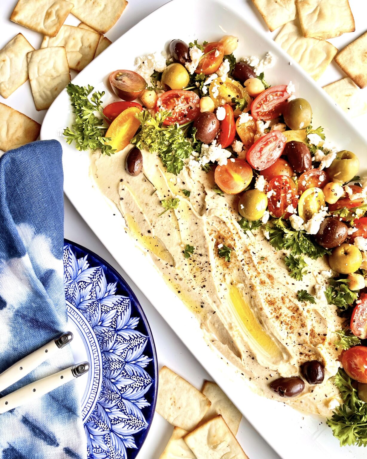 A Mediterranean Loaded Hummus Platter- An Easy and Delicious Appetizer ...