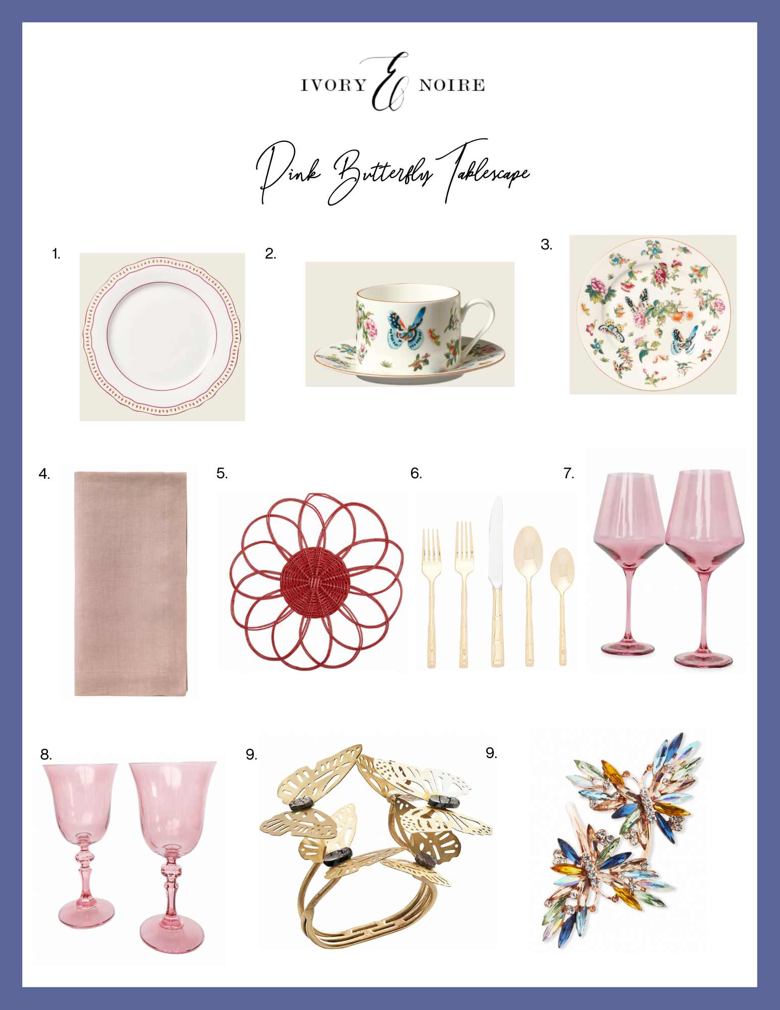 Red and Pink Butterfly Themed Table Setting Idea and Inspiration