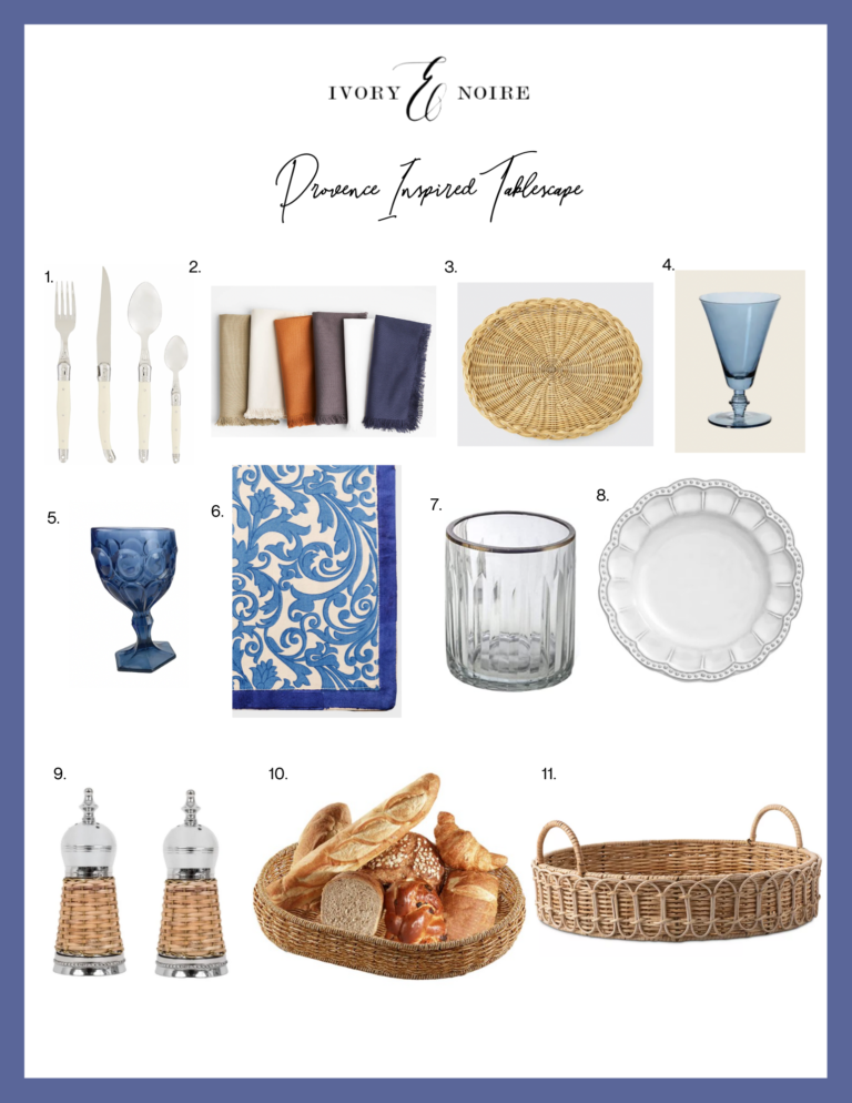 Provence Inspired Tablescape - French Themed Table Setting Ideas